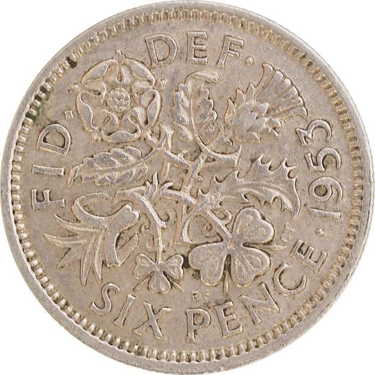 1953 Coronation Sixpence for Queen Elizabeth II