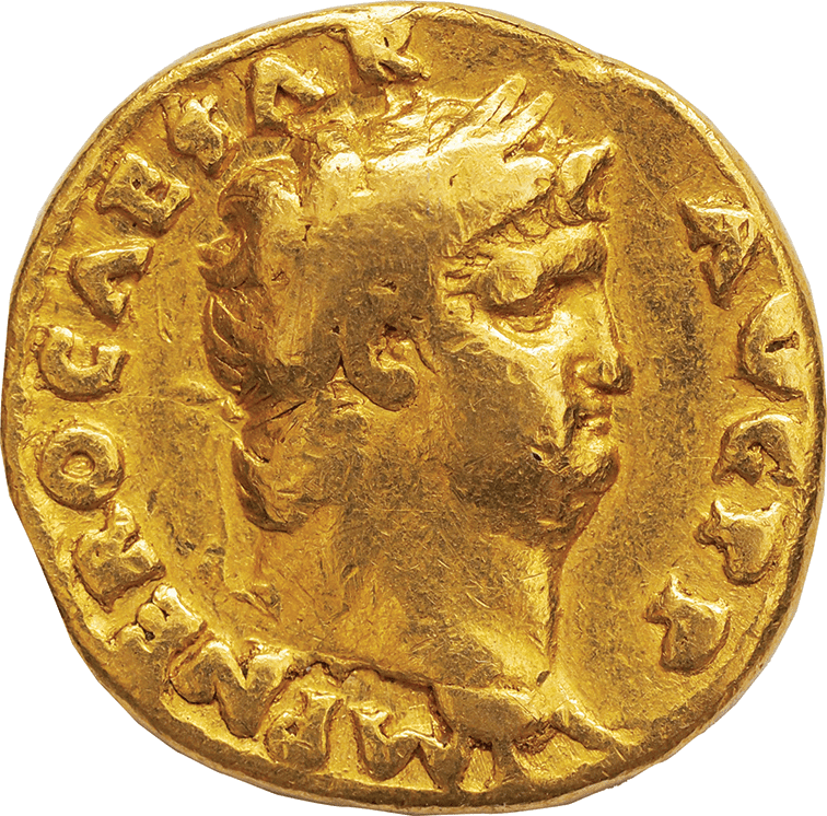 54-68 AD Nero Aureus Reverse Salus