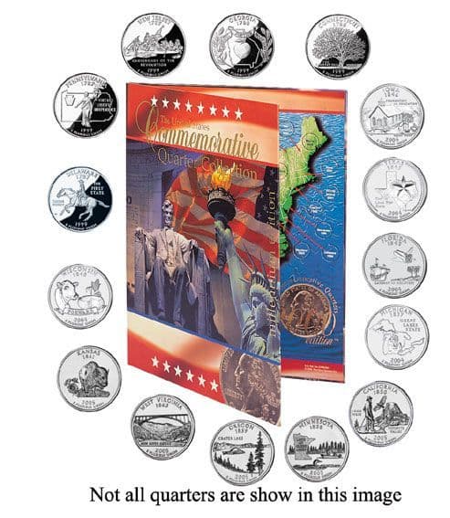 American Quarter Dollar Commemorative Set With Map