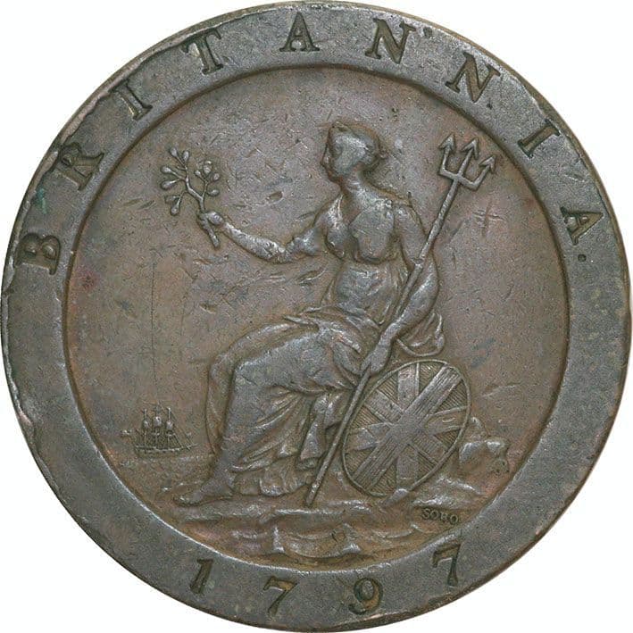 Cartwheel Twopence George III 1797 in VF Condition