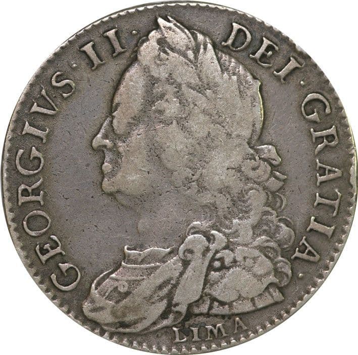 King George II Lima Halfcrown 1745-1746