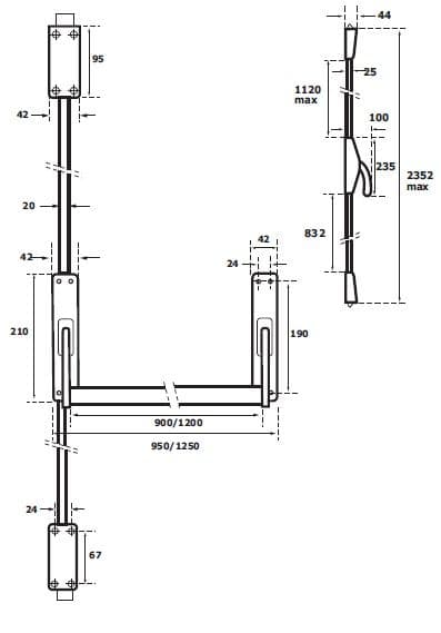 Abloy 8902 Two Point Locking Push Bar