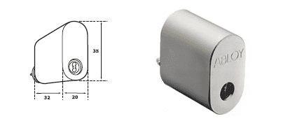 Abloy CY201 Single Scandinavian Oval Cylinder 32mm