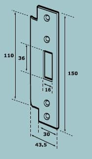 Abloy Flat 1RM Strike Plate