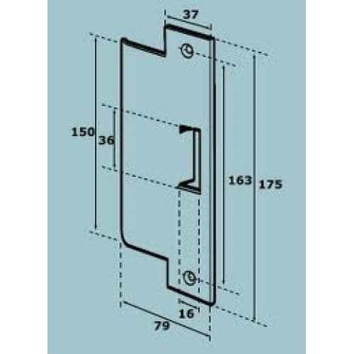 Abloy Flat 4 Strike Plate