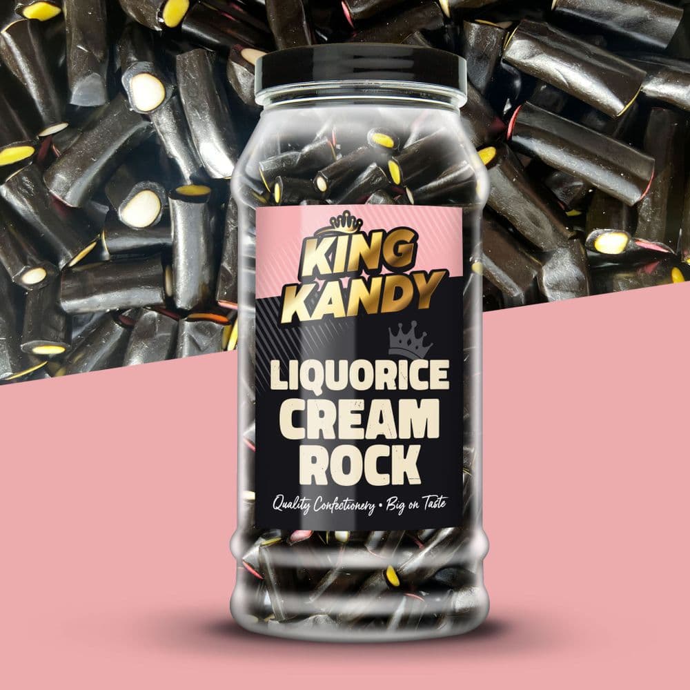 620g Liquorice Cream Rock Gift Jar