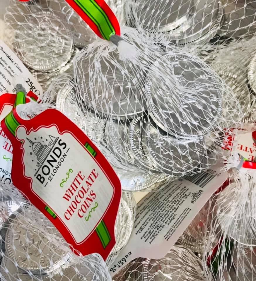 Bonds White Chocolate Christmas Coins 60g