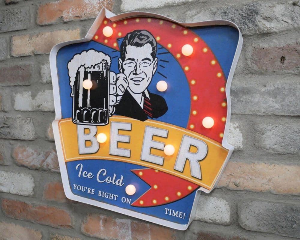 Light Up Ice Cold Beer Sign LED