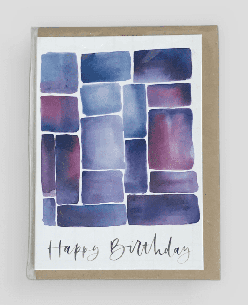Multi Blue/Purple Tiles - Happy Birthday