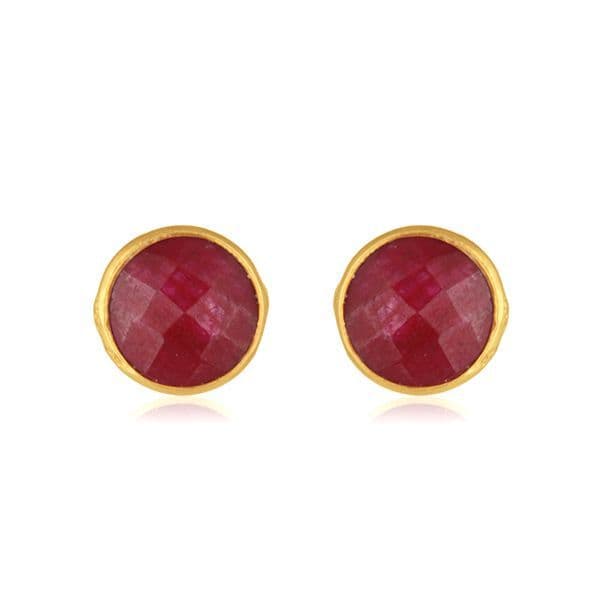 Sterling Silver Ruby Gemstone Studs