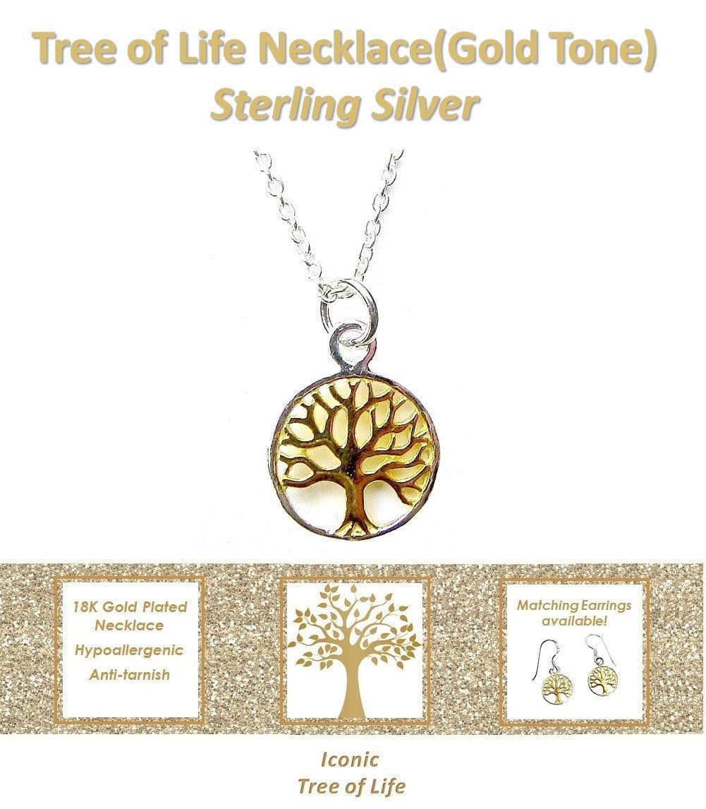 Sterling Silver Tree of Life Gold Tone