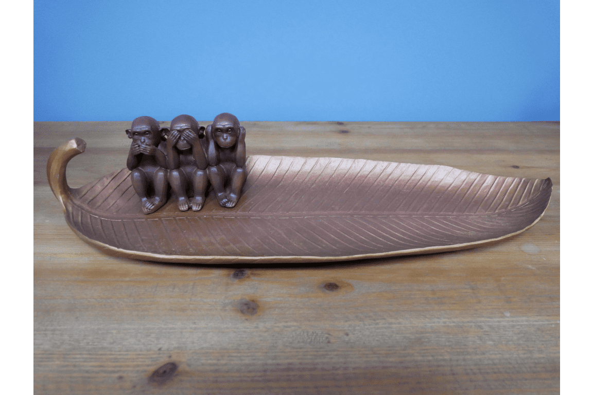 Three Wise Monkeys Leaf Tray