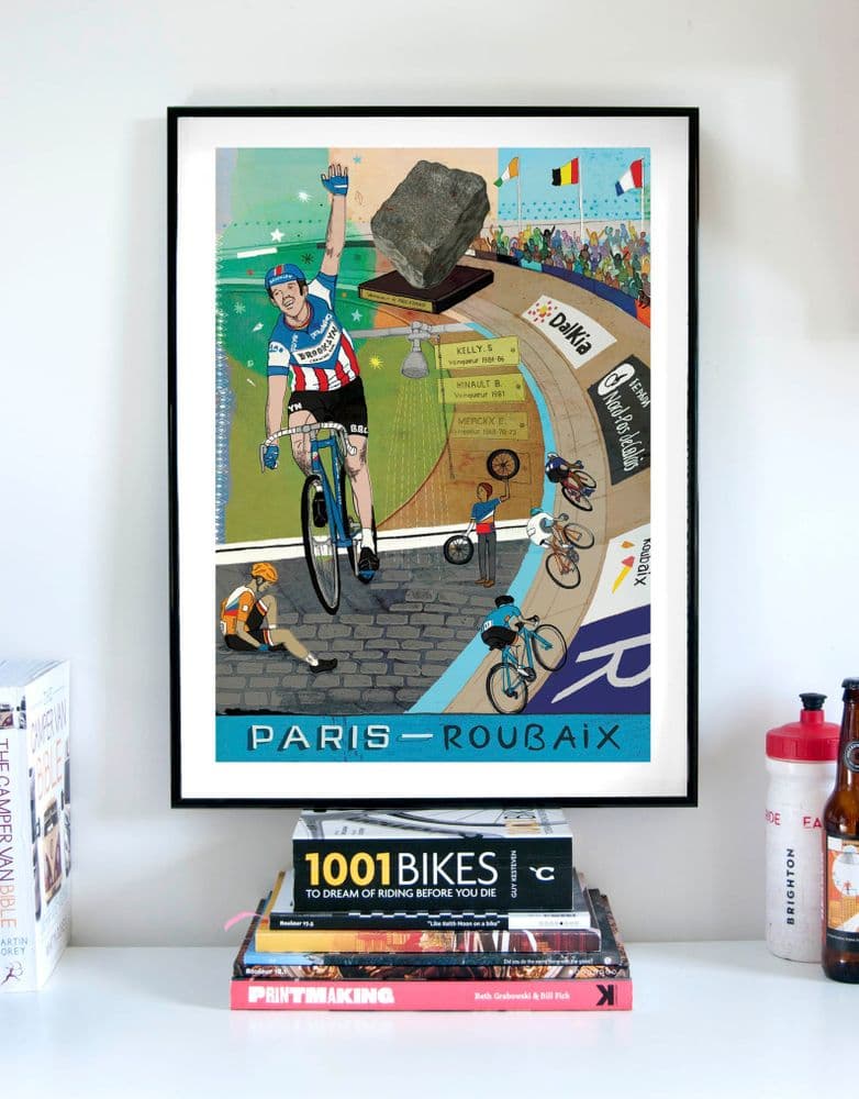 "Paris - Roubaix" Cycling Poster Illustration