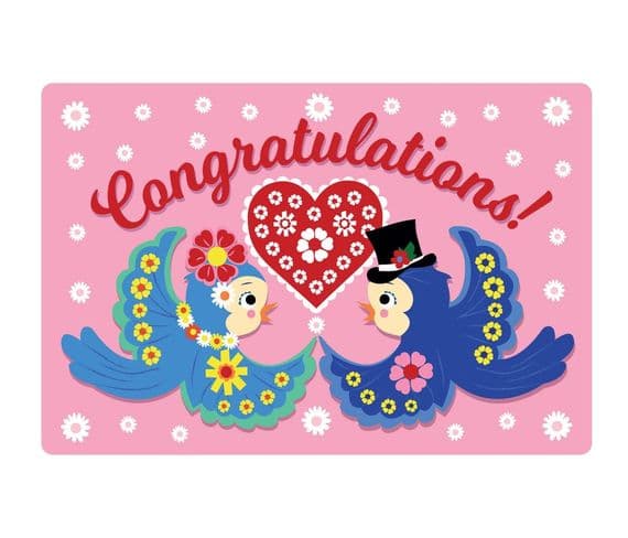 Congratulations Wedding Birds Card