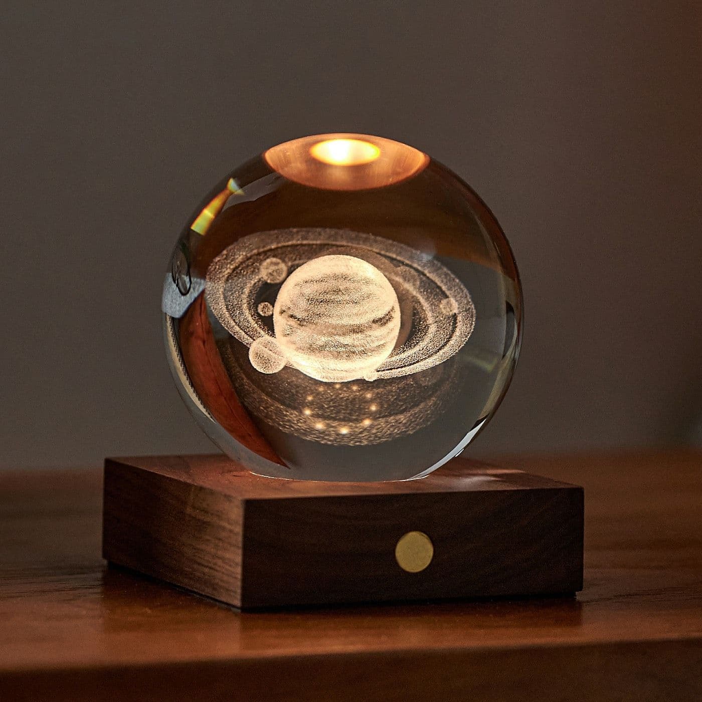 Gingko Design Amber 3D Crystal Ball Light