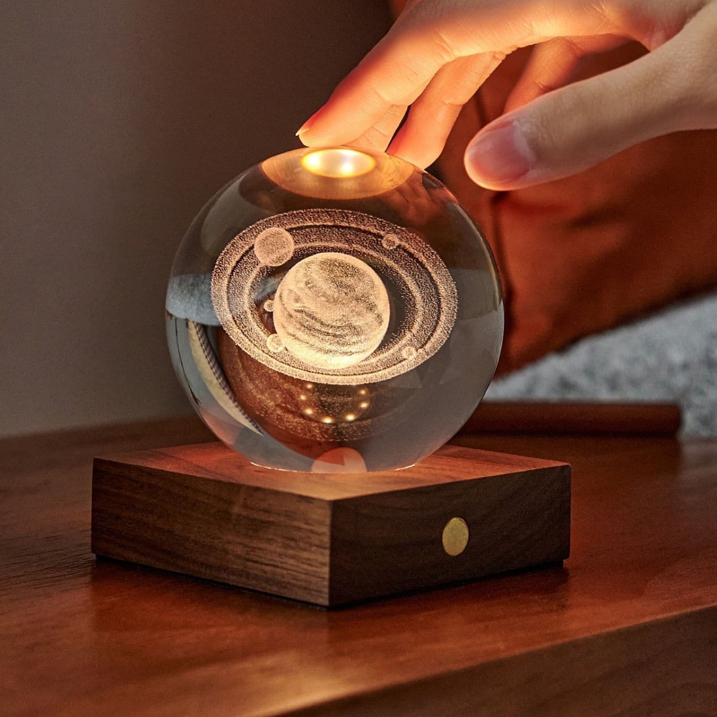 Gingko Design Amber 3D Crystal Ball Light
