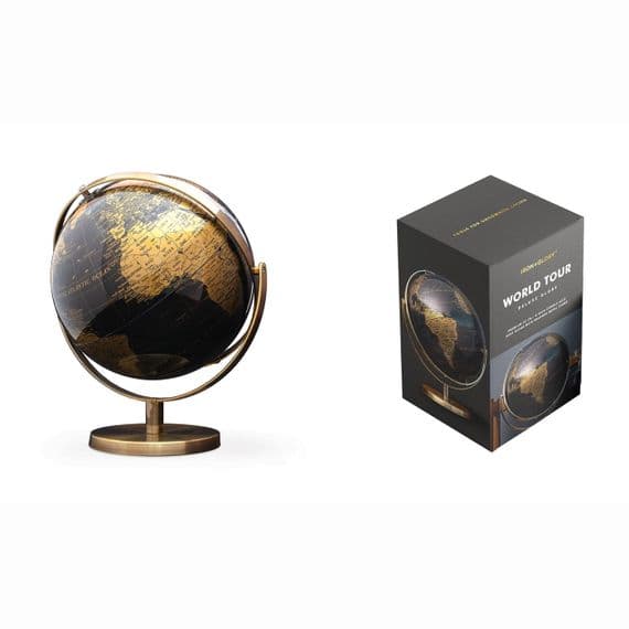 Iron & Glory World Tour Desk Globe Black & Gold