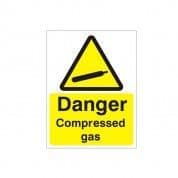 Danger Compressed Gas Hazard Warning Sign