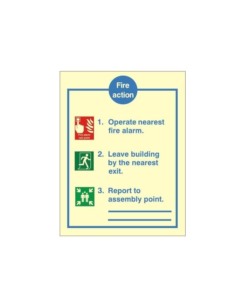 Fire Action Sign - Fire Action Notice - Fire Instruction Sign - Fire ...