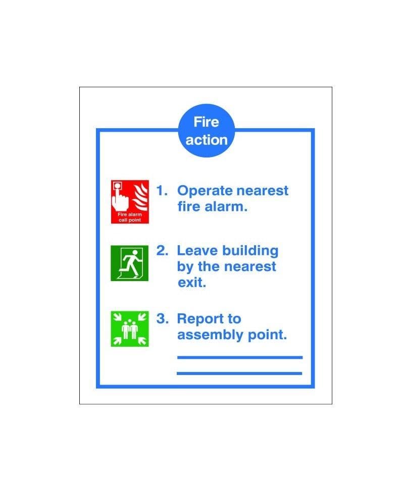 Fire Action Sign - Fire Action Notice - Fire Instruction Sign - Fire ...