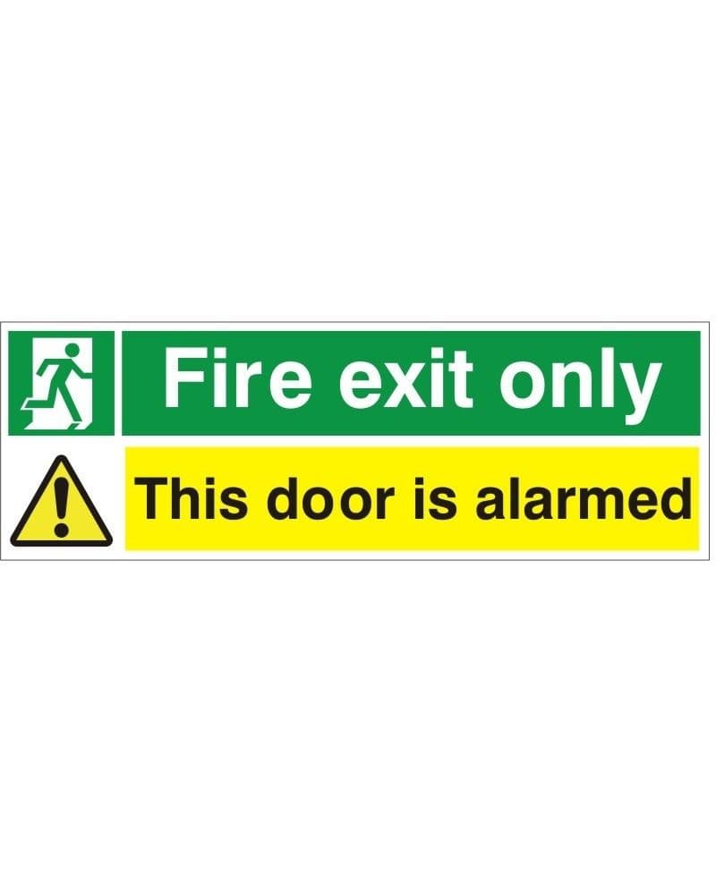 Fire Exit Door Alarmed Sign - Fire Exit Directional Signage - Fire Exit ...