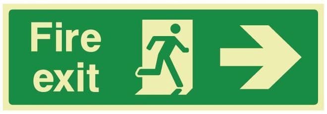 Fire Exit Right Sign - Fire Exit Directional Signage - Fire Exit Signs