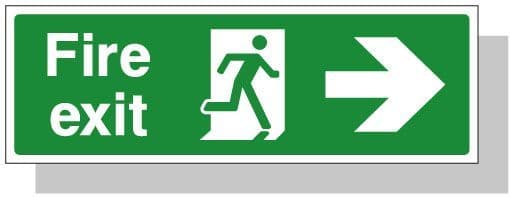 Fire Exit Right Sign - Fire Exit Directional Signage - Fire Exit Signs