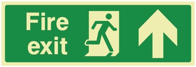 Fire Exit Up Sign - Fire Exit Directional Signage - Fire Exit Signs