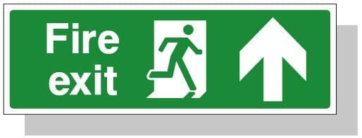 Fire Exit Up Sign - Fire Exit Directional Signage - Fire Exit Signs