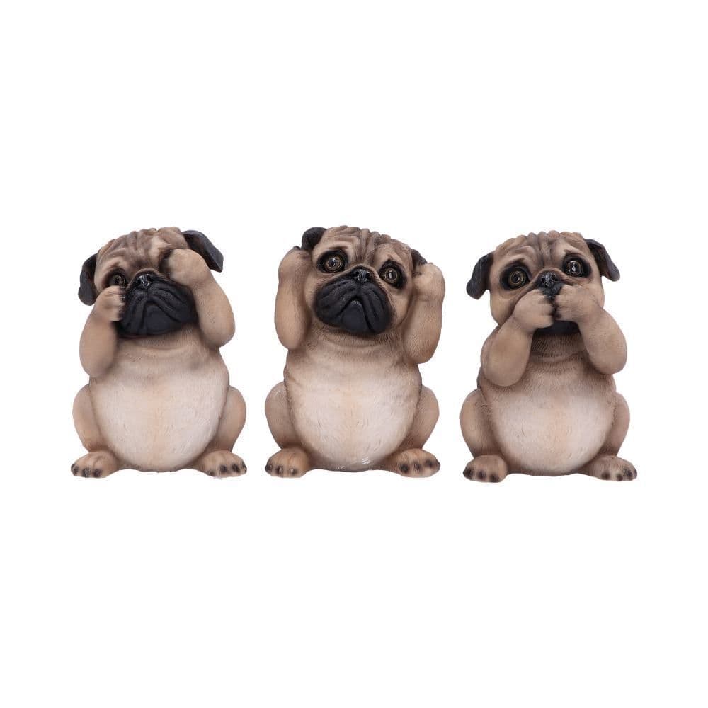 Three Wise Pug Dogs Ornaments | Nemesis Now Shop Deal Kent