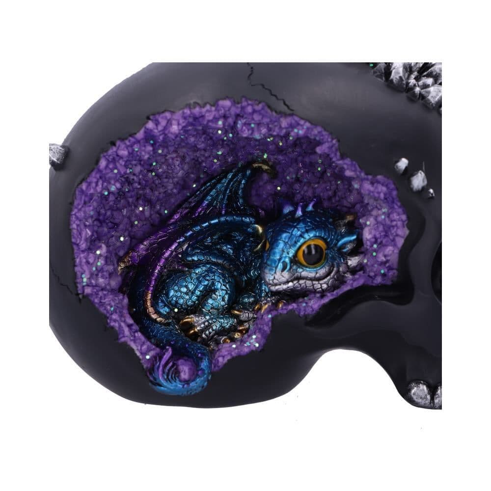 Crystal Cave Small Dragon Silver Gems Skull Ornament | Nemesis Now ...