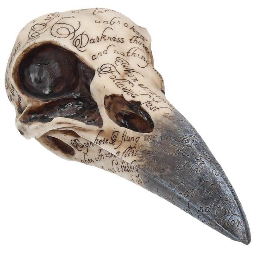 Edgar Allan Poe Raven Skull Sculpture | Nemesis Now Skull Ornament ...
