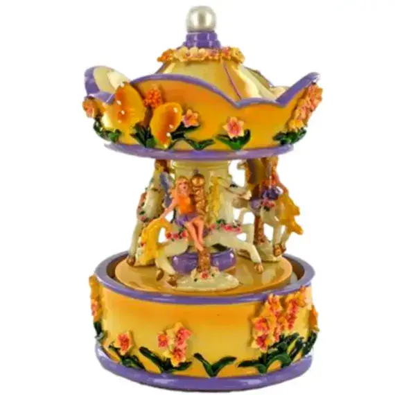 Fairy Garden Musical Carousel Roundabout | Merry Go Round Ornaments ...