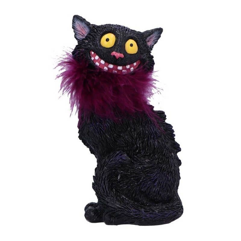 Furgus Black Cat With Feather Boa Figurine | Nemesis Now Deal Kent
