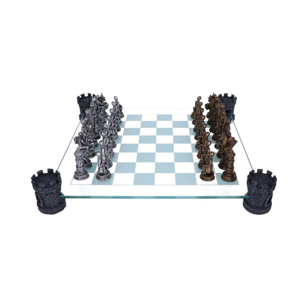 Medieval Knight Chess Set With Corner Towers