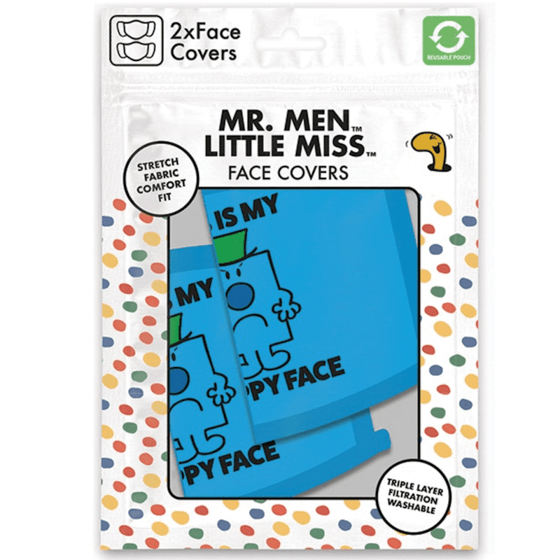 Mr GrumpyMr Men Adult Face Covering 2 Pack | Bonnebombe Deal