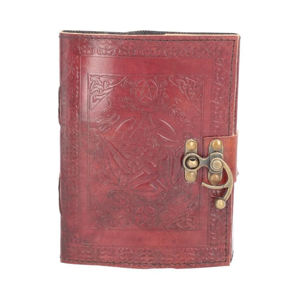Pentagram Red Leather Journal With Clasp Lock | Magic Shops in South ...