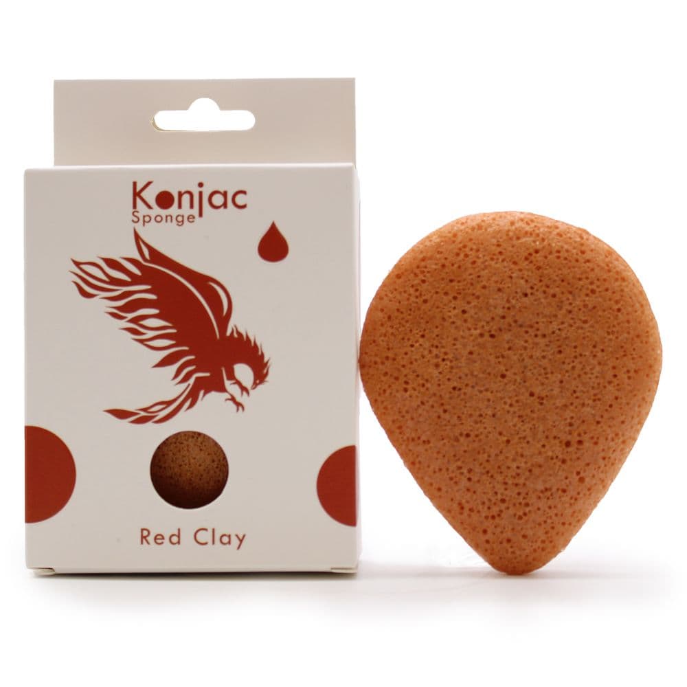Red Clay Teardrop Konjac Sponge
