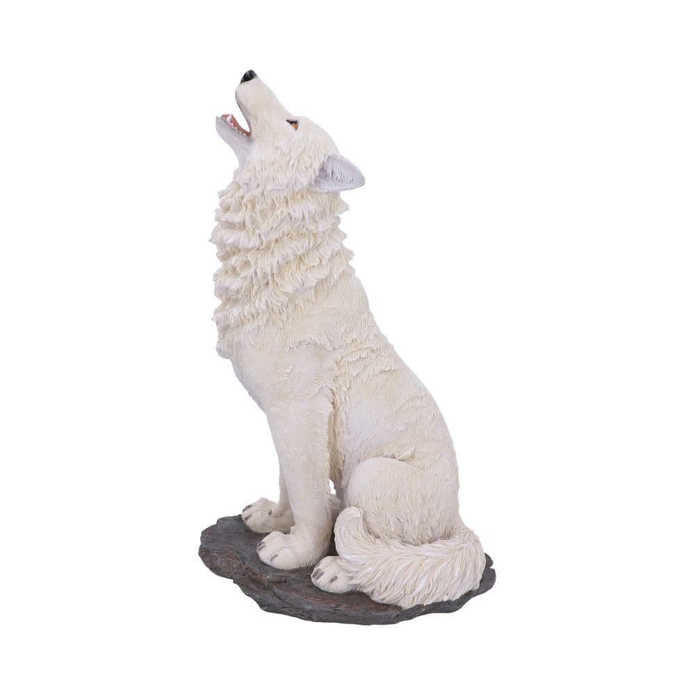 Storms Cry Howling White Wolf Figurine