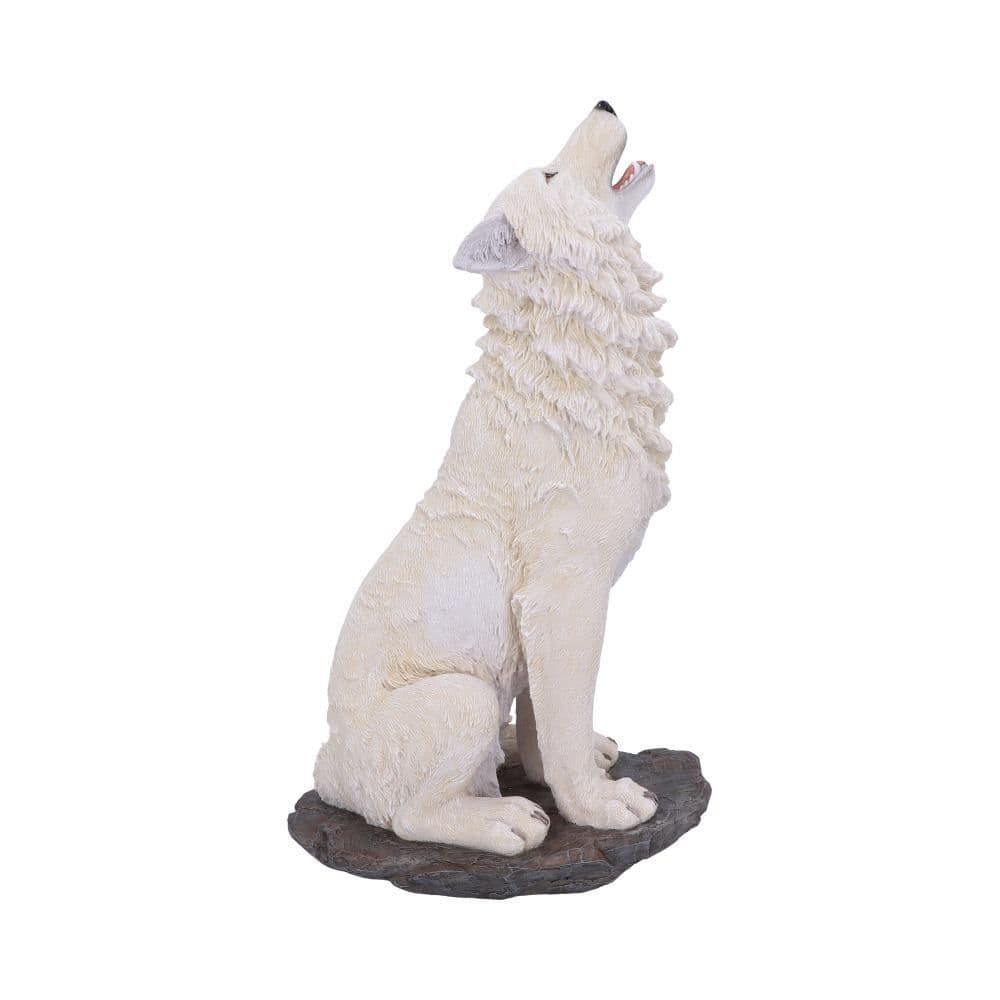 Storms Cry Howling White Wolf Figurine