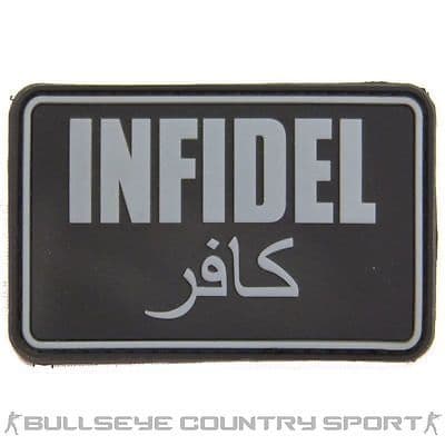 Airsoft Moral Patch Infidel PVC Hook & Loop Backed