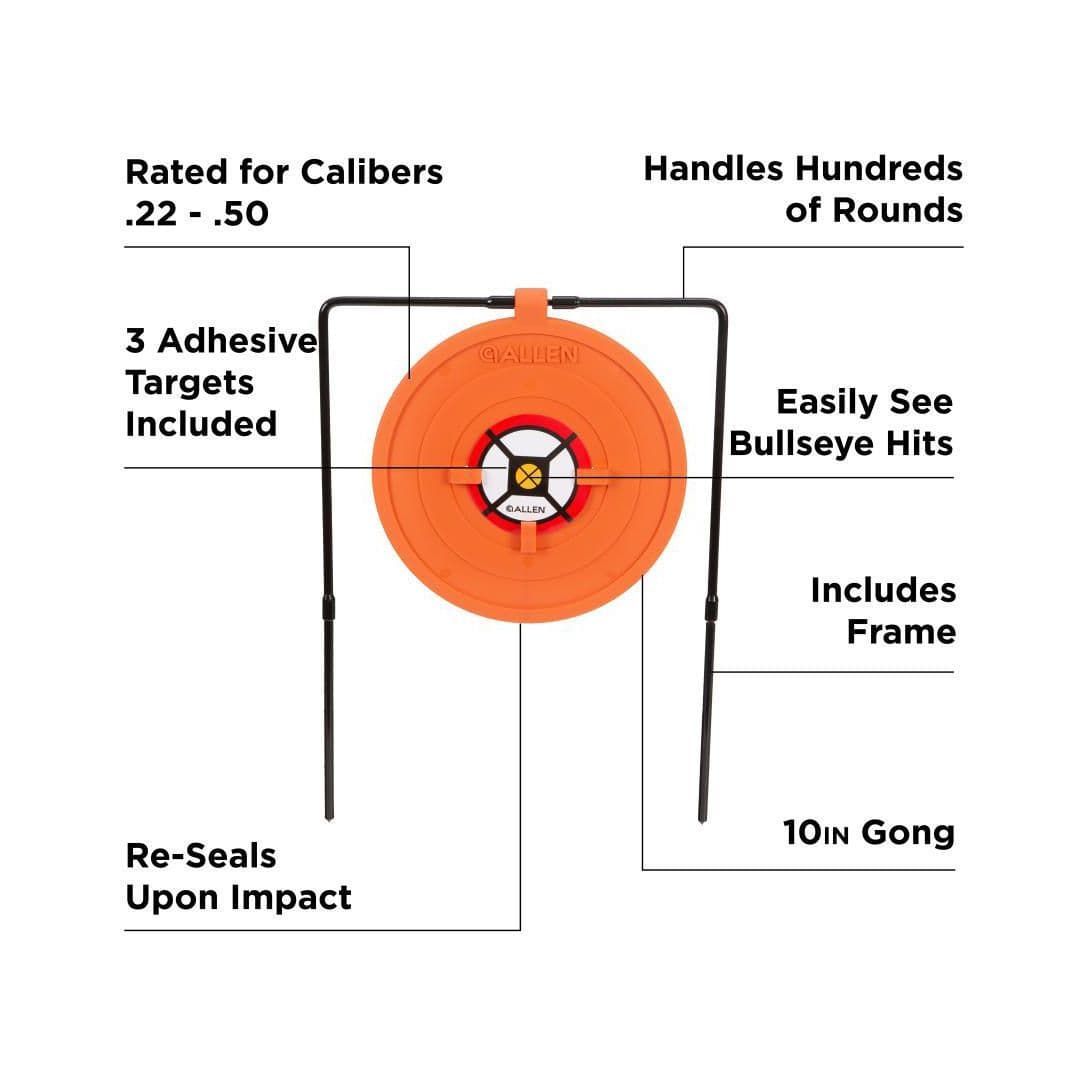 Allen EZ-Aim 10" Self-Healing Gong Target Orange