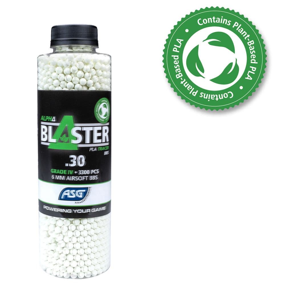 ASG Alpha Blaster PLA Green Tracer BBs 0 30g 3300 1 X Bottle Airsoft ...