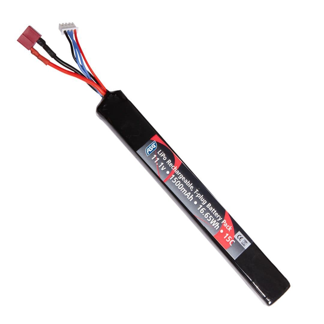 ASG Li-Po Stick Battery 11 1V 1500 mAh 15C Deans T-plug
