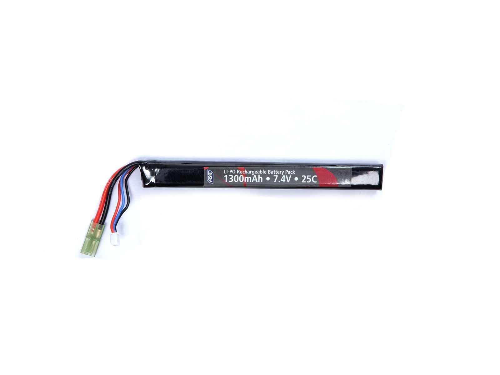 ASG LiPo Battery 7 4 1300 mAh Stick Buffer Tube Type In Store Only