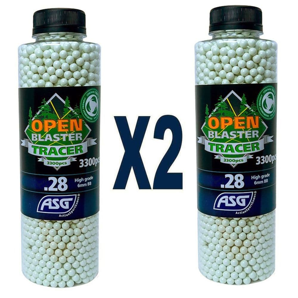 ASG OPEN Blaster Tracer GREEN 0 28g BB 6600 2 x Bottle
