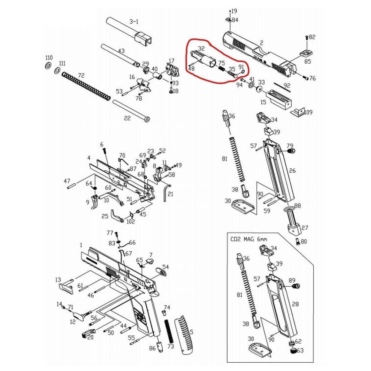ASG Spare Part CZ P-09 Complete Loading Nozzle
