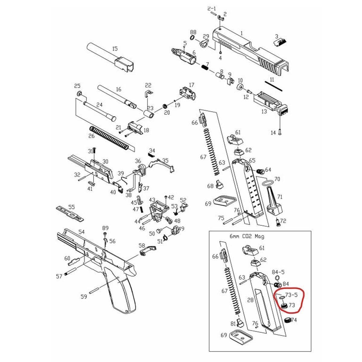 ASG Spare Part XP/DP18 Co2 Magazine Exhaust Valve