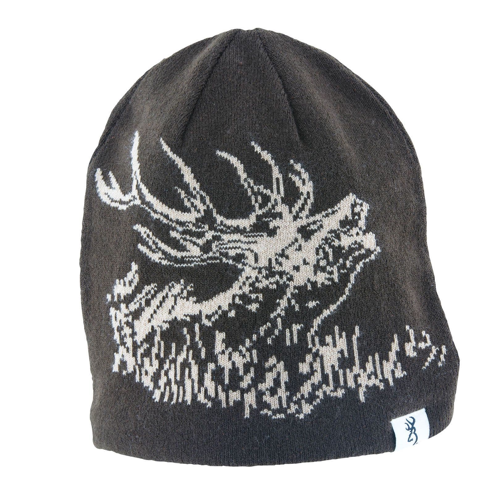 Browning Deer Stalker Scene Reversible Beanie Docker Hat Brown / Orange