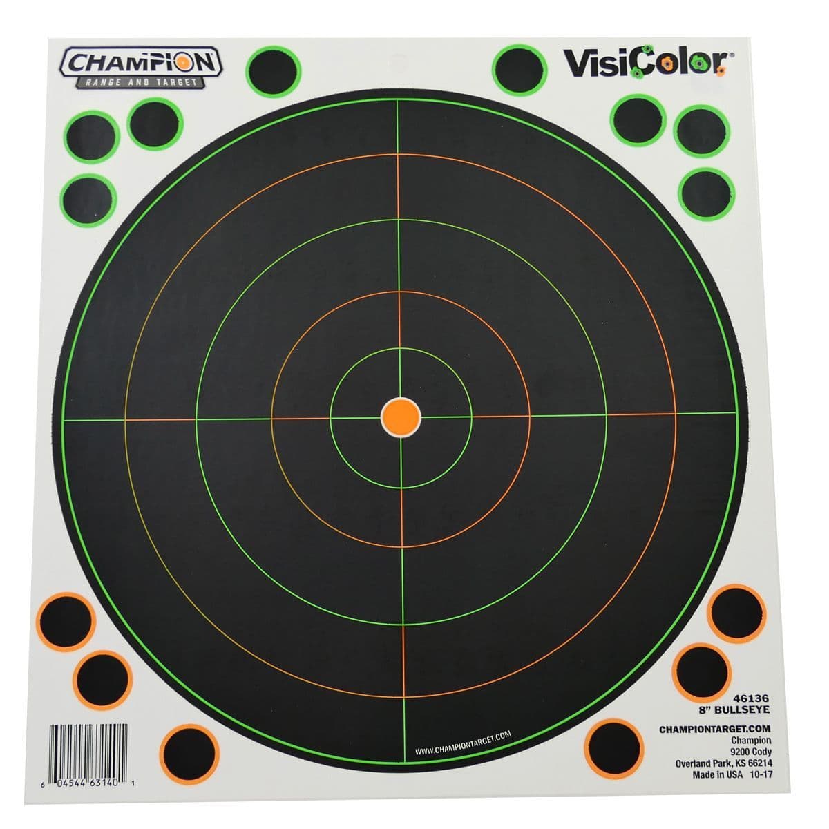Champion Visicolor Adhesive Sticky 8" Reactive Bullseye Shooting Target
